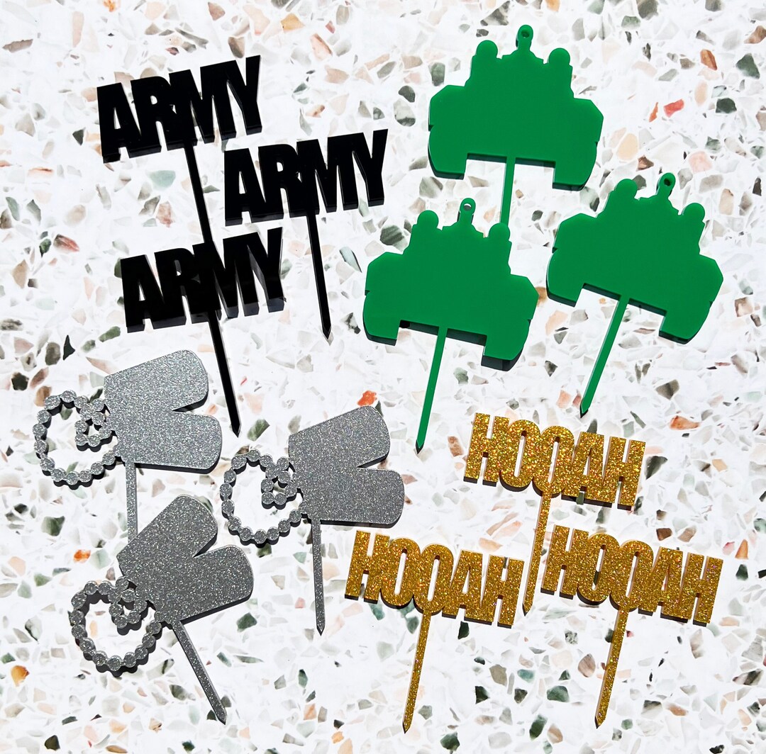 Army Cupcake Toppers, Army Cake Topper, Army Party Decorations, Army ...