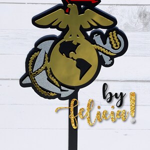 Marine Corps Cake Topper USMC Cake Topper Marine Corps Birthday Marines ...
