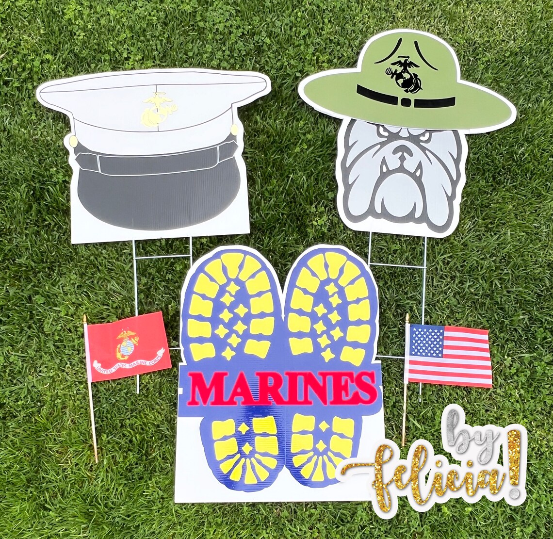 USMC Yard Sign: Handmade Marine Corps Graduation, Ball, & Retirement ...