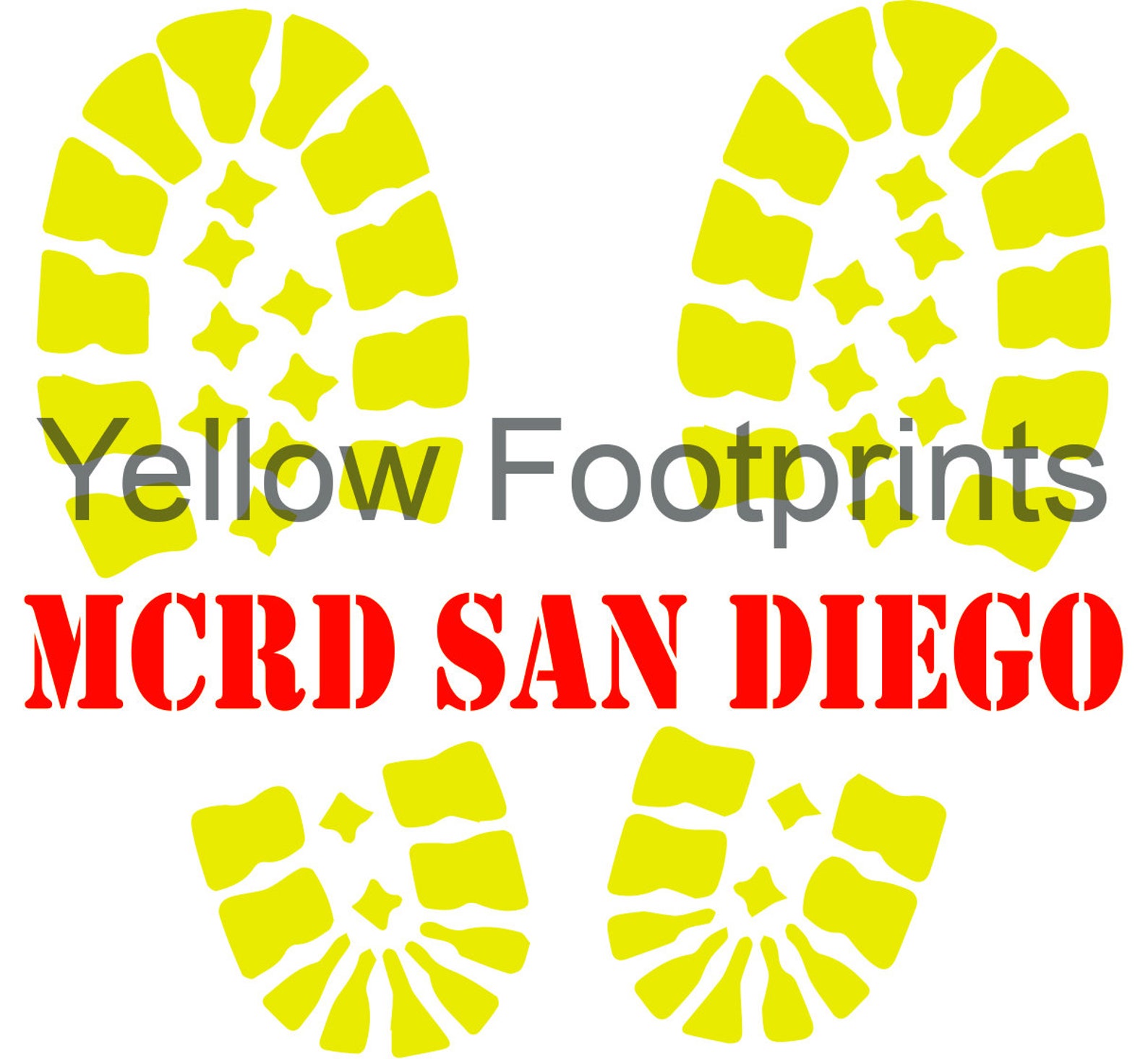 Marine Yellow Footprints SVG | Etsy