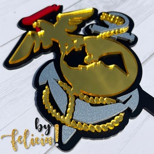Marine Corps Cake Topper USMC Cake Topper Marine Corps Birthday Marines ...