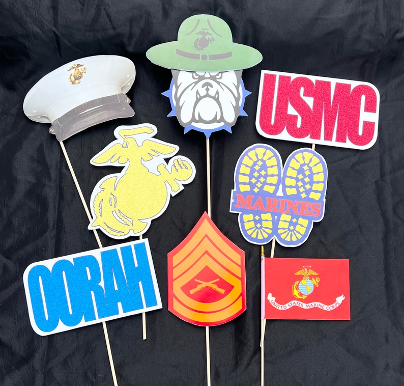 Marine Corps Party Photo Booth Props: USMC Graduation, Ball, Birthday ...