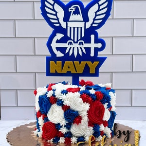 Navy Cake Topper US Navy Cake Topper Navy Party Supplies - Etsy