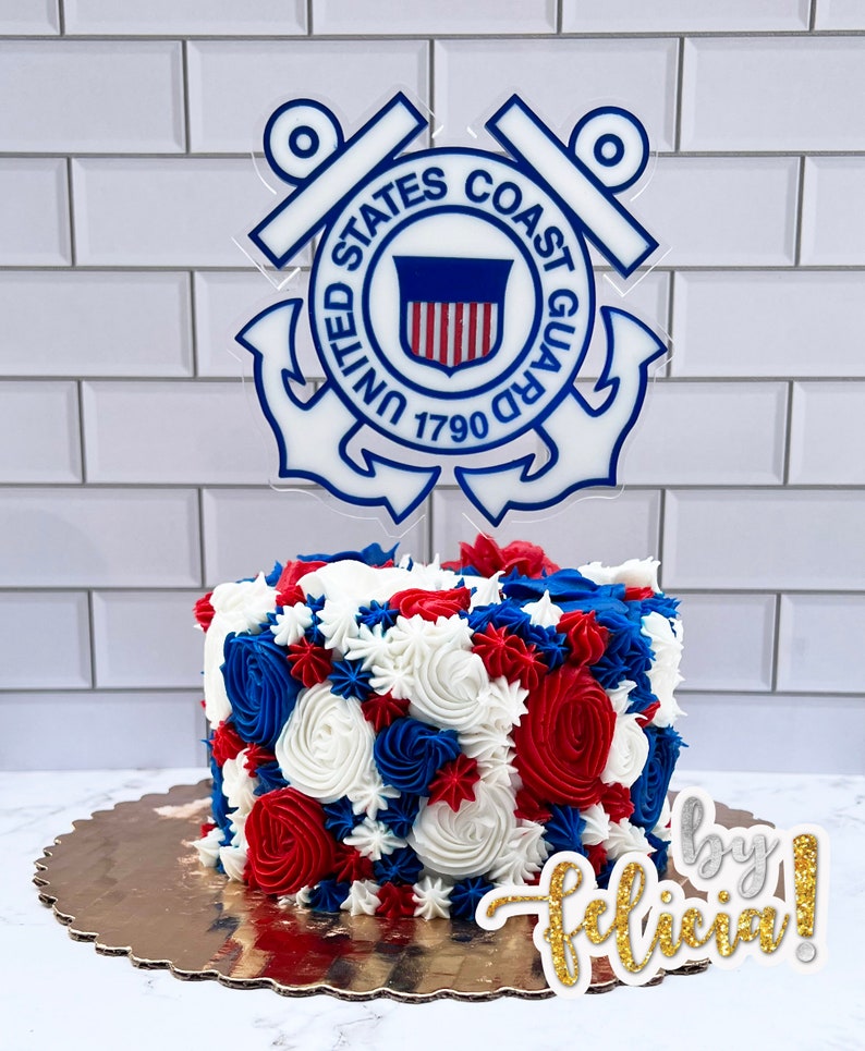 Coast Guard Acrylic Cake Topper: Retirement Party Decoration - Etsy