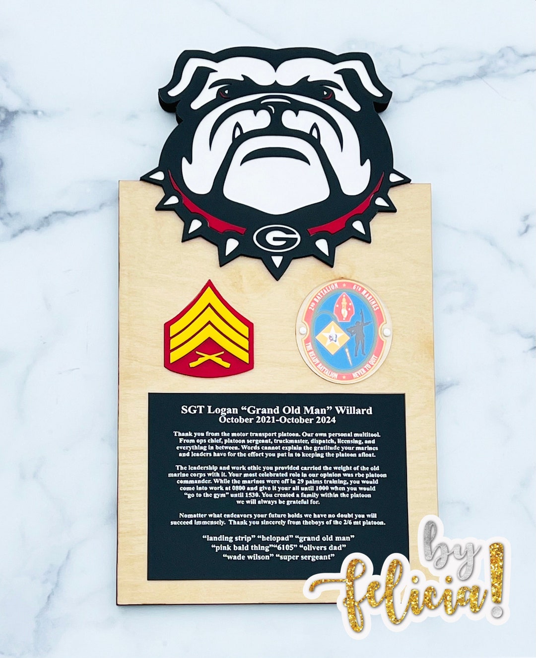 Marine Corps Plaques, Marine Corps Retirement Gift, Marine Corps Gift ...