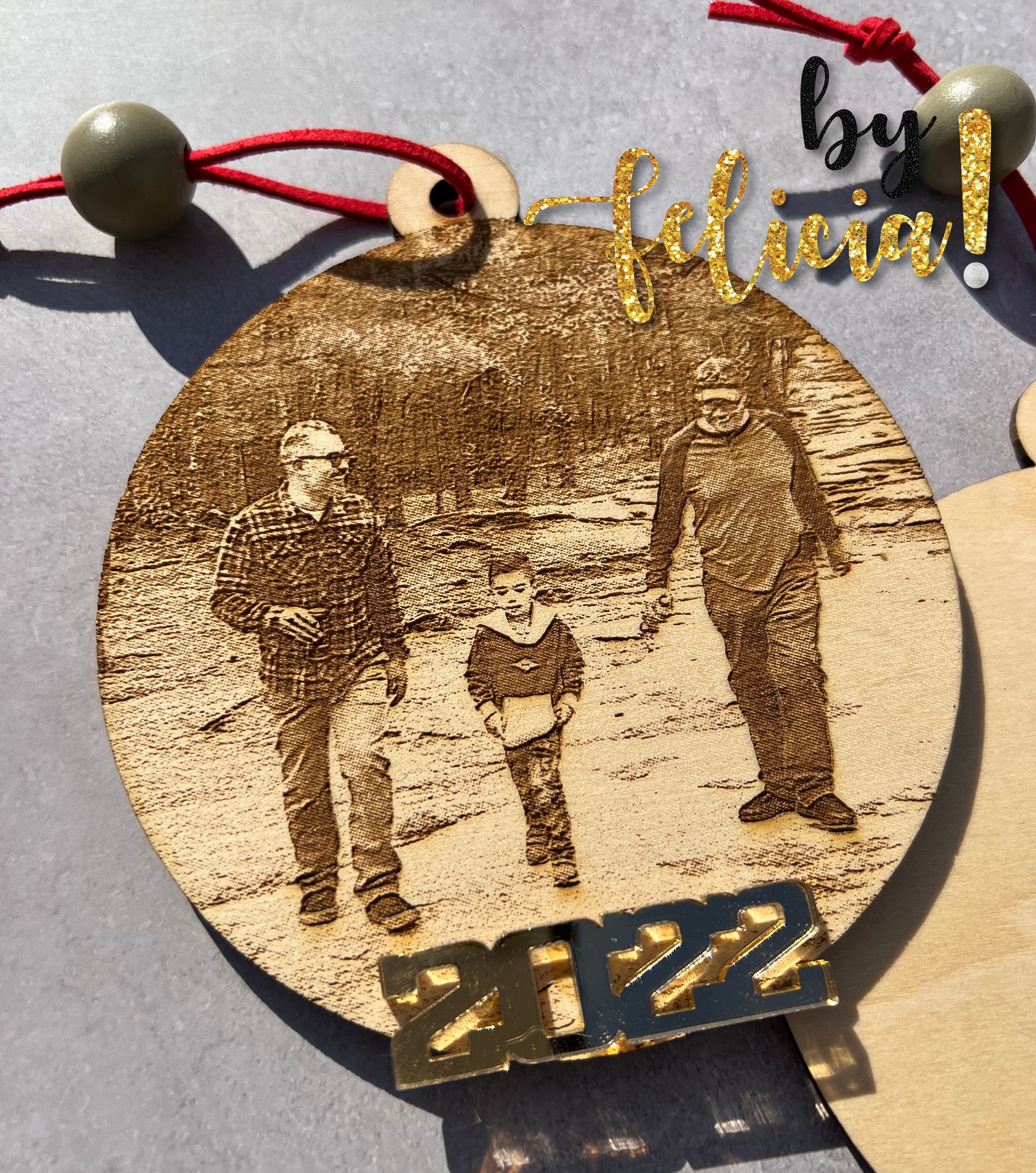 Custom Photo Laser Engraved Ornament - Personalized Engraved Christmas ...