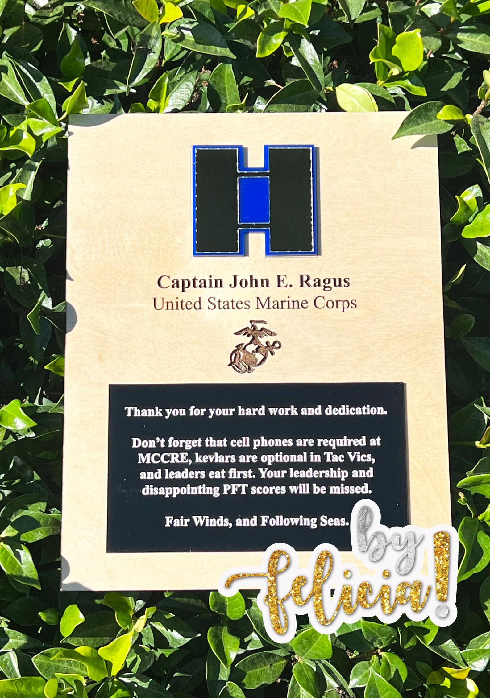 Marine Corps Plaques, Marine Corps Retirement Gift, Marine Corps Gift ...