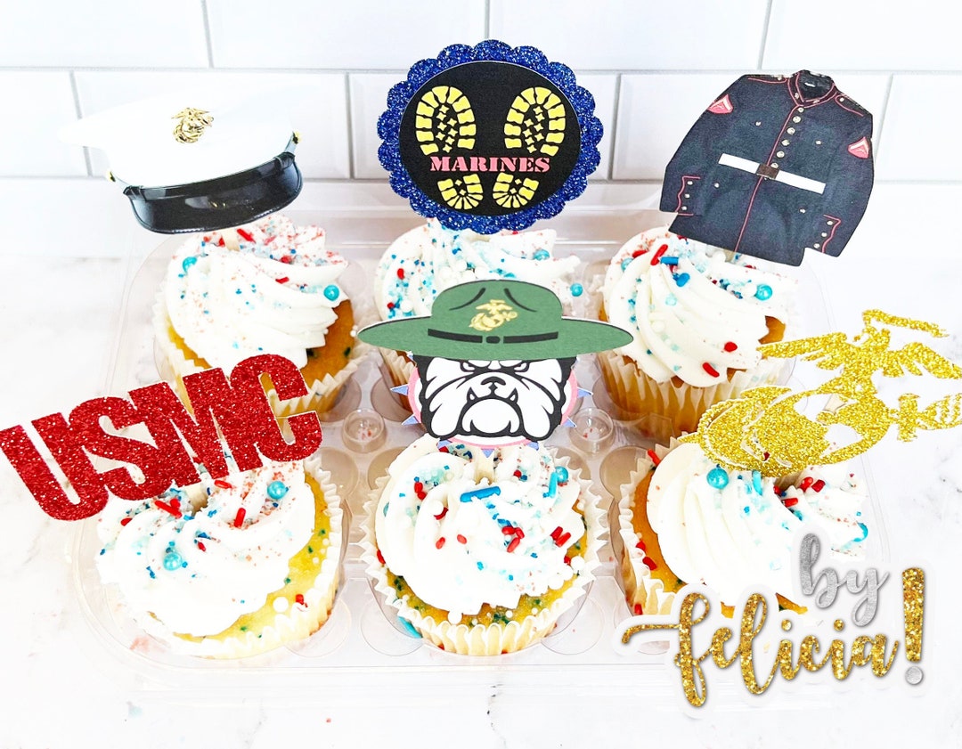 Marines Cupcake Topper | USMC Cupcake Topper | Marines Cake Topper ...