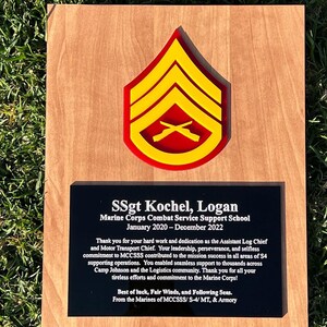 Marine Corps Plaque, Marine Corps Retirement Gift, Marine Corps Retired ...
