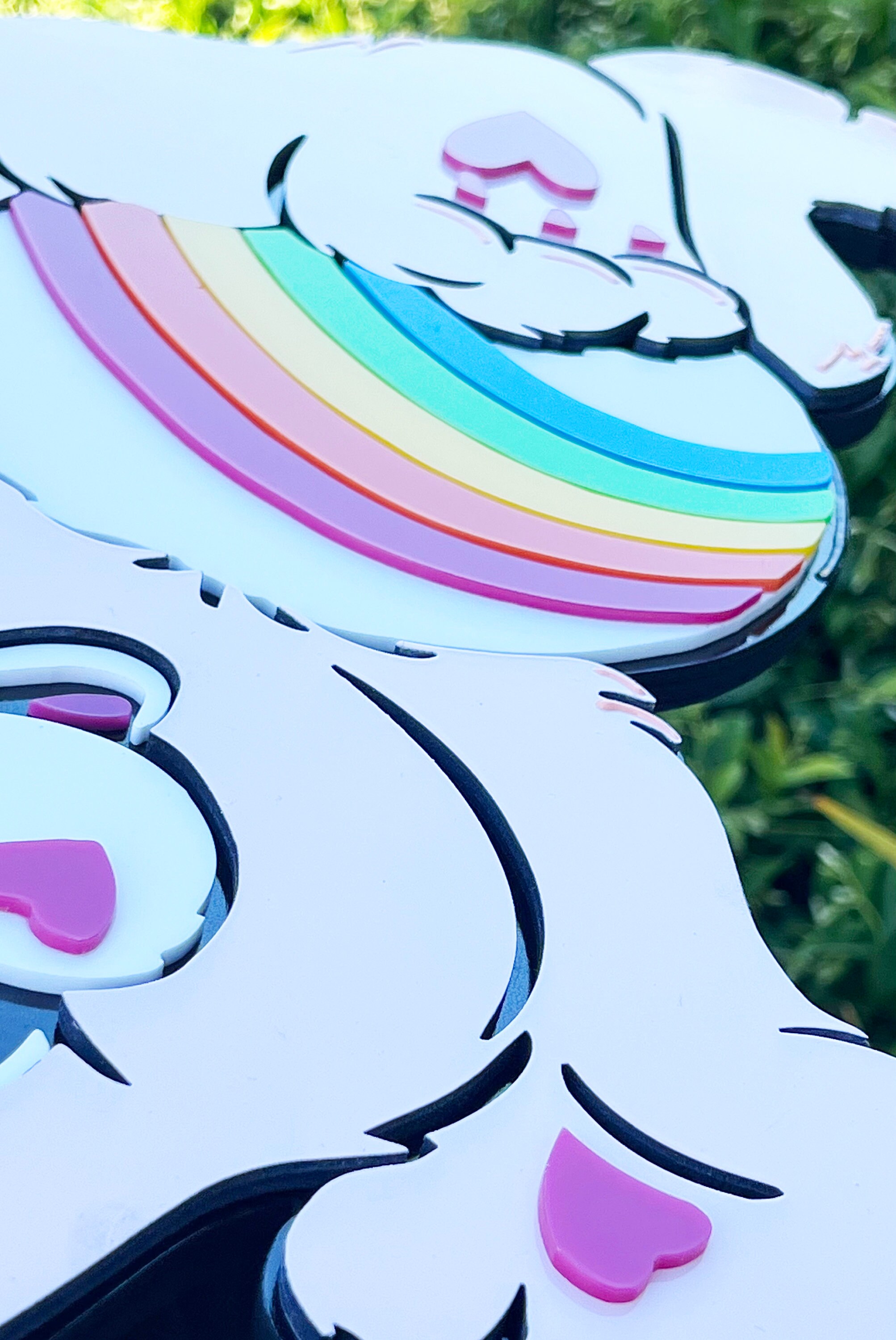 Custom Care Bear Cheer Bear Plaque: Handmade Birch & Acrylic - Etsy