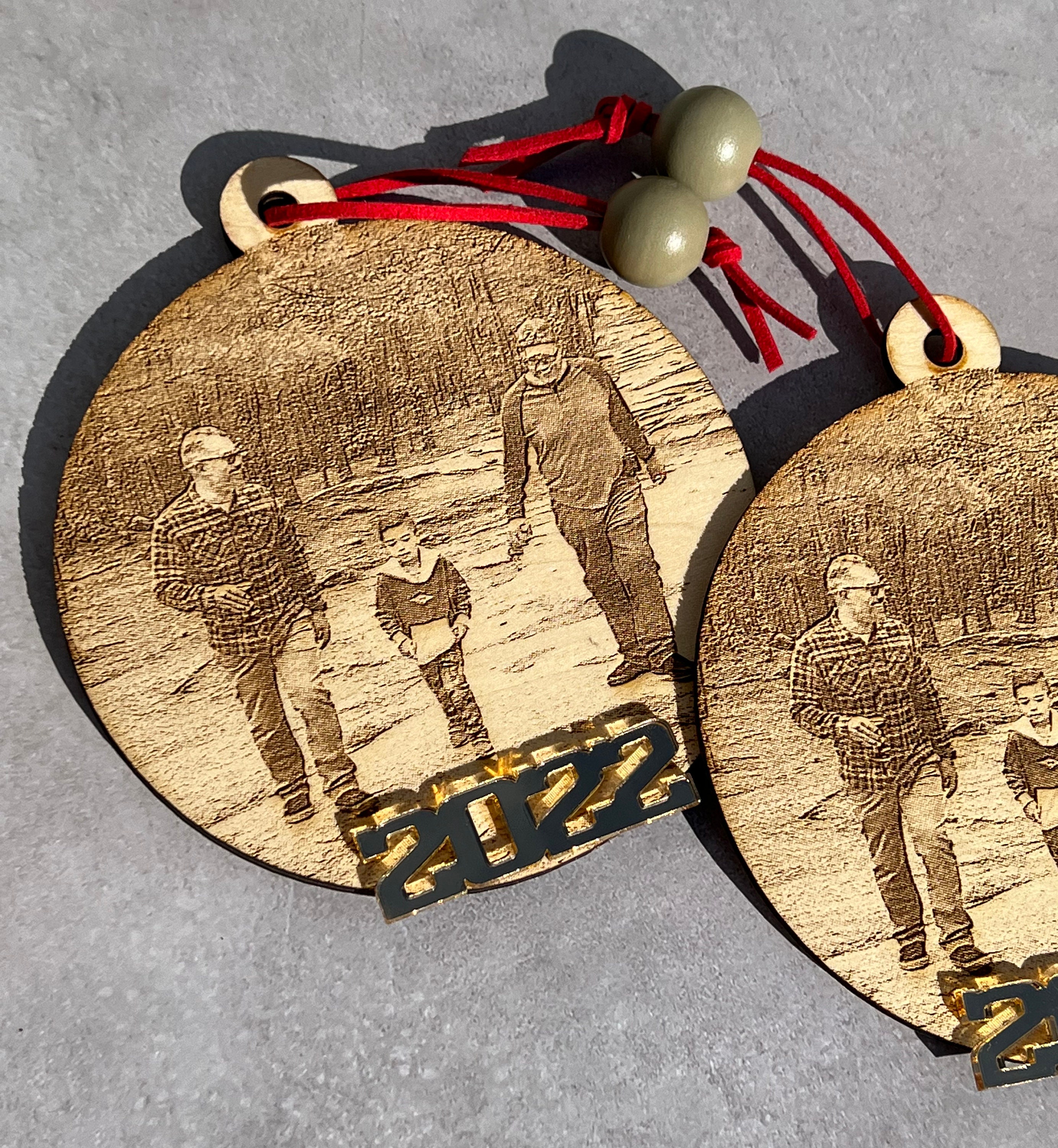 Custom Photo Laser Engraved Ornament - Personalized Engraved Christmas ...