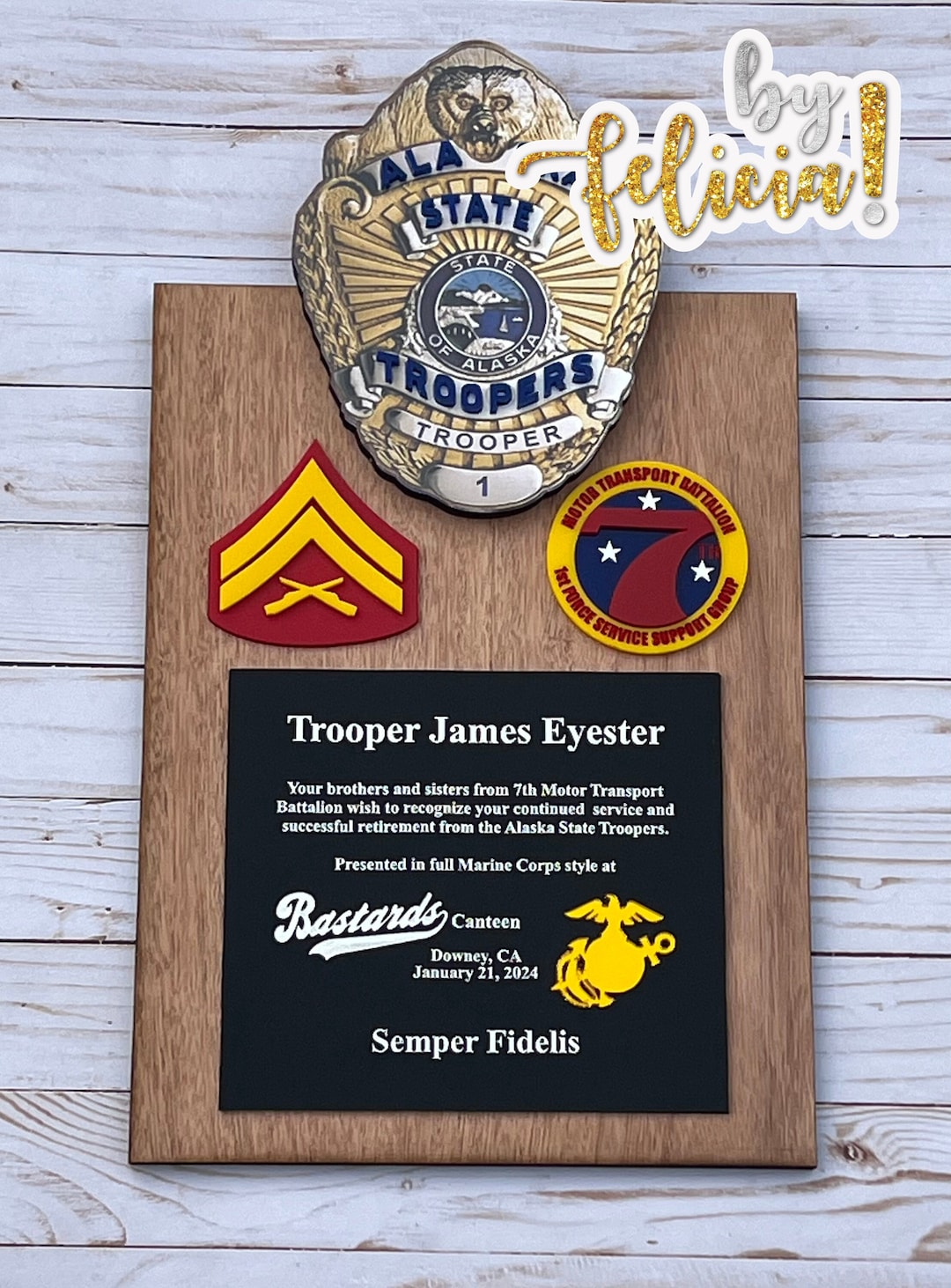 Marine Corps Plaques, Marine Corps Retirement Gift, Marine Corps Gift ...