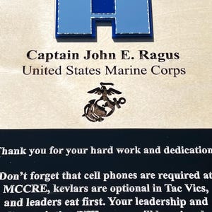 Marine Corps Plaques, Marine Corps Retirement Gift, Marine Corps Gift ...