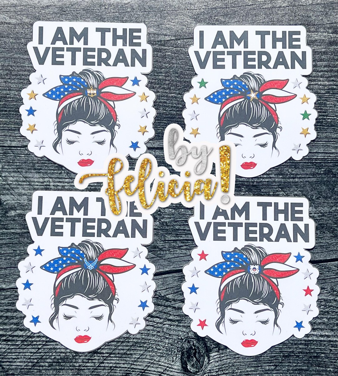 Female Veteran Sticker, Woman Veteran Sticker, Female Army Veteran, Female Navy Veteran, Women ...