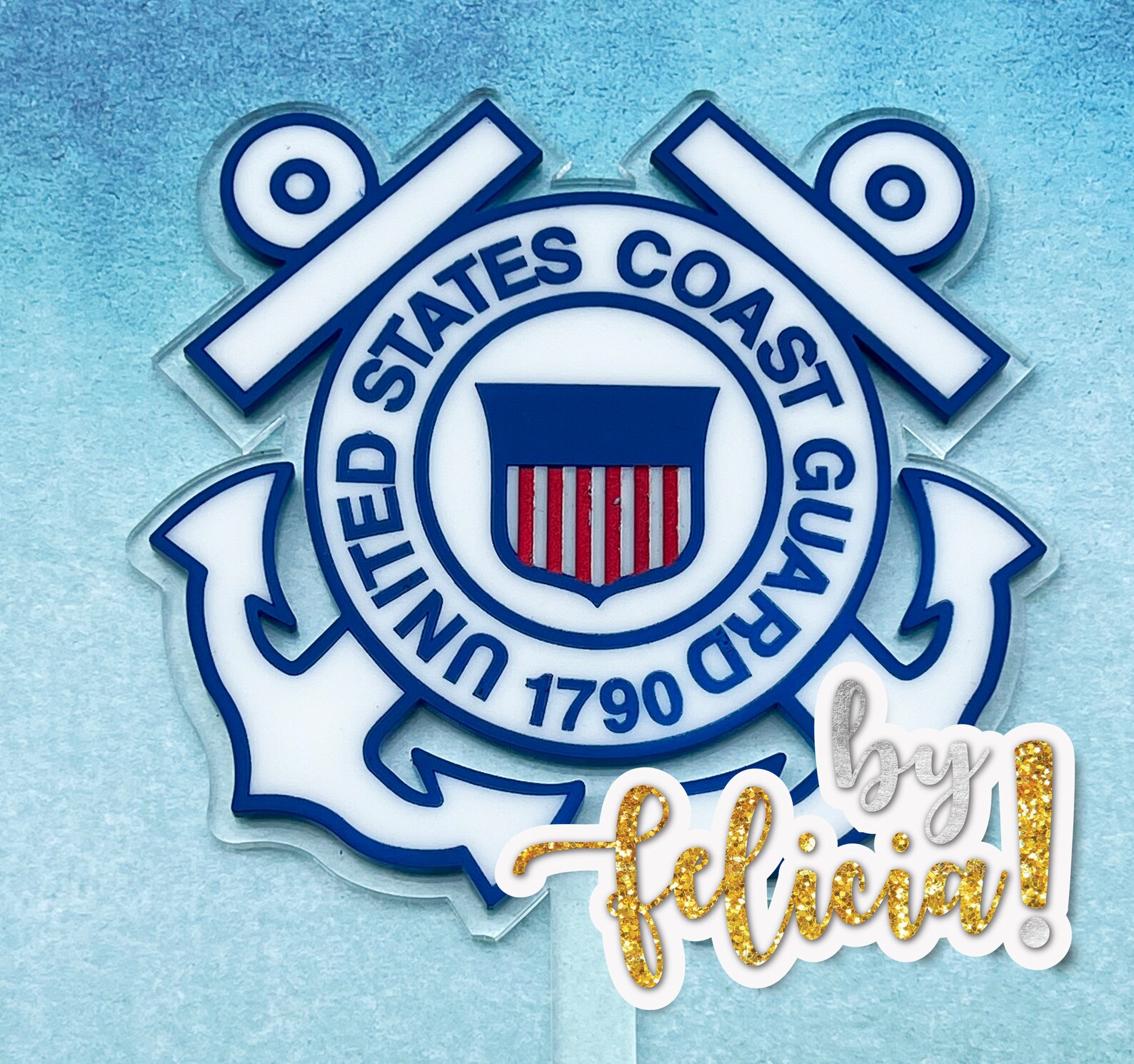 Coast Guard Acrylic Cake Topper: Retirement Party Decoration - Etsy