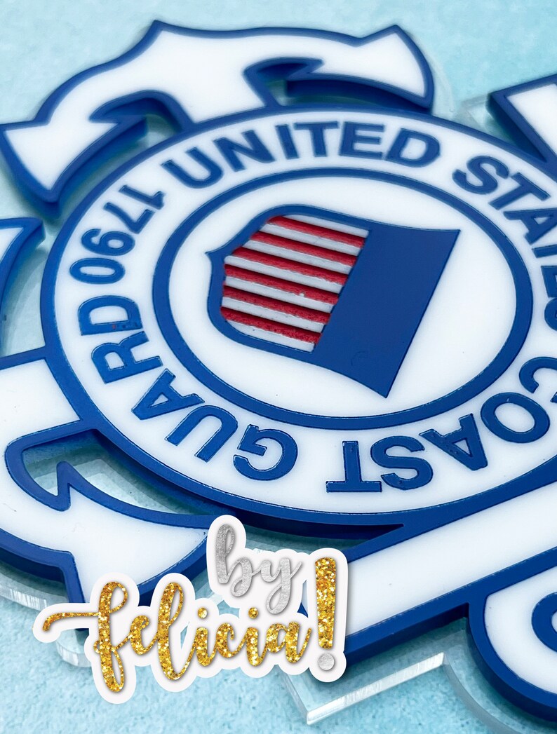 Coast Guard Acrylic Cake Topper: Retirement Party Decoration - Etsy