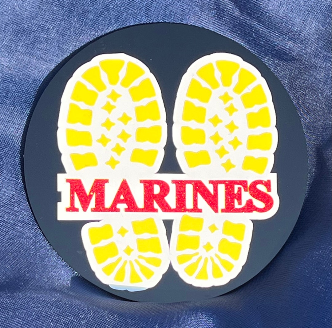 Marine Corps Decal USMC Decal Yellow Footprints Decal - Etsy