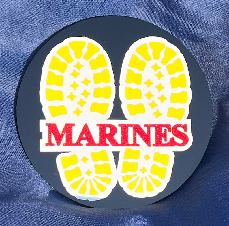 Marine Corps Decal USMC Decal Yellow Footprints the Few. - Etsy