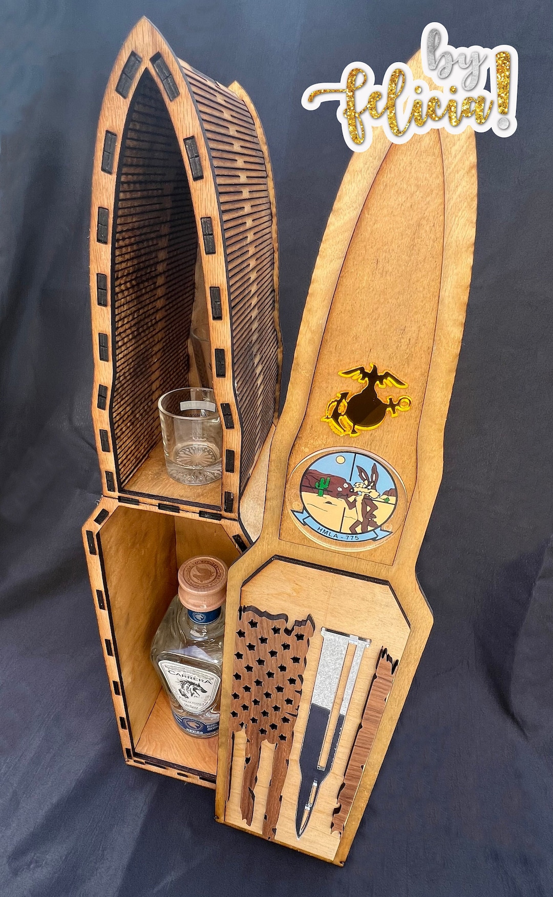 Bullet Liquor Box | Marine Corps Gifts | Navy Gifts | Army Gifts | Air ...