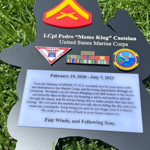 Marine Corps Plaques, Marine Corps Retirement Gift, Marine Corps Gift ...