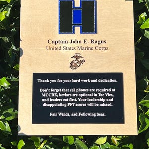 Marine Corps Plaques, Marine Corps Retirement Gift, Marine Corps Gift ...