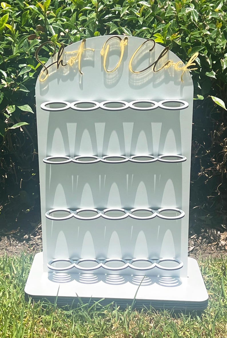 Personalized Shot Glass Display: Baltic Plywood Wedding Party Stand - Etsy