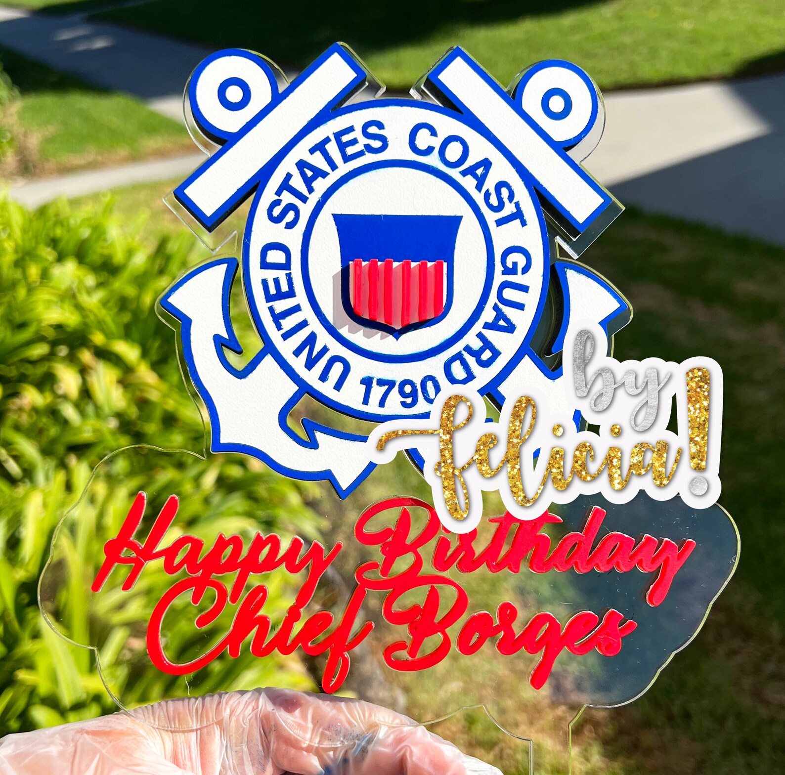 Coast Guard Acrylic Cake Topper: Retirement Party Decoration - Etsy