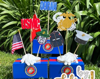 USMC With Emblem Cake Topper/centerpiece. Marine Corp Emblem and USMC ...