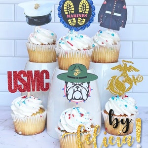 Marines Cupcake Topper USMC Cupcake Topper Marines Cake Topper Marine ...