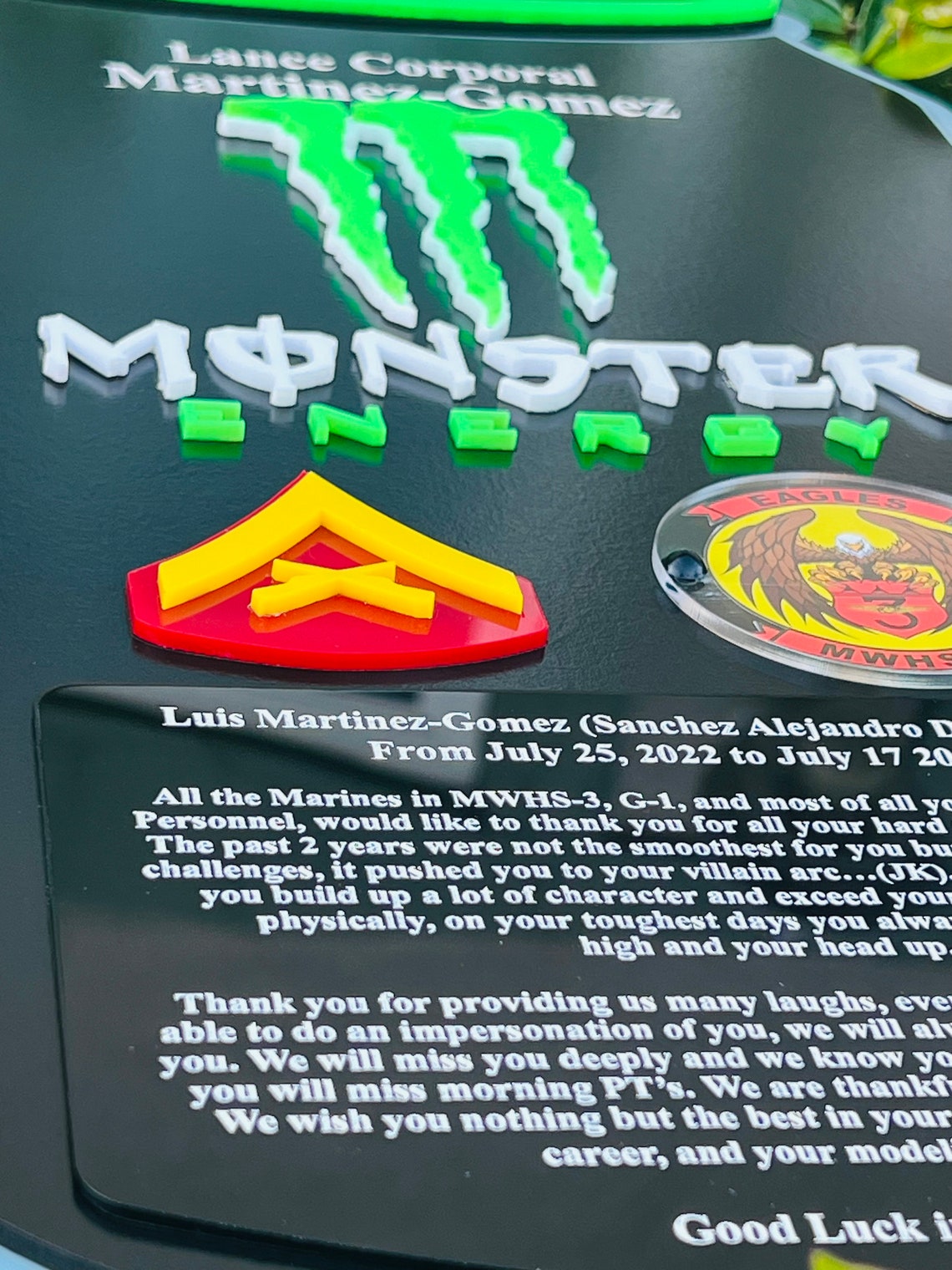 Marine Corps Plaques, Marine Corps Retirement Gift, Marine Corps Gift ...