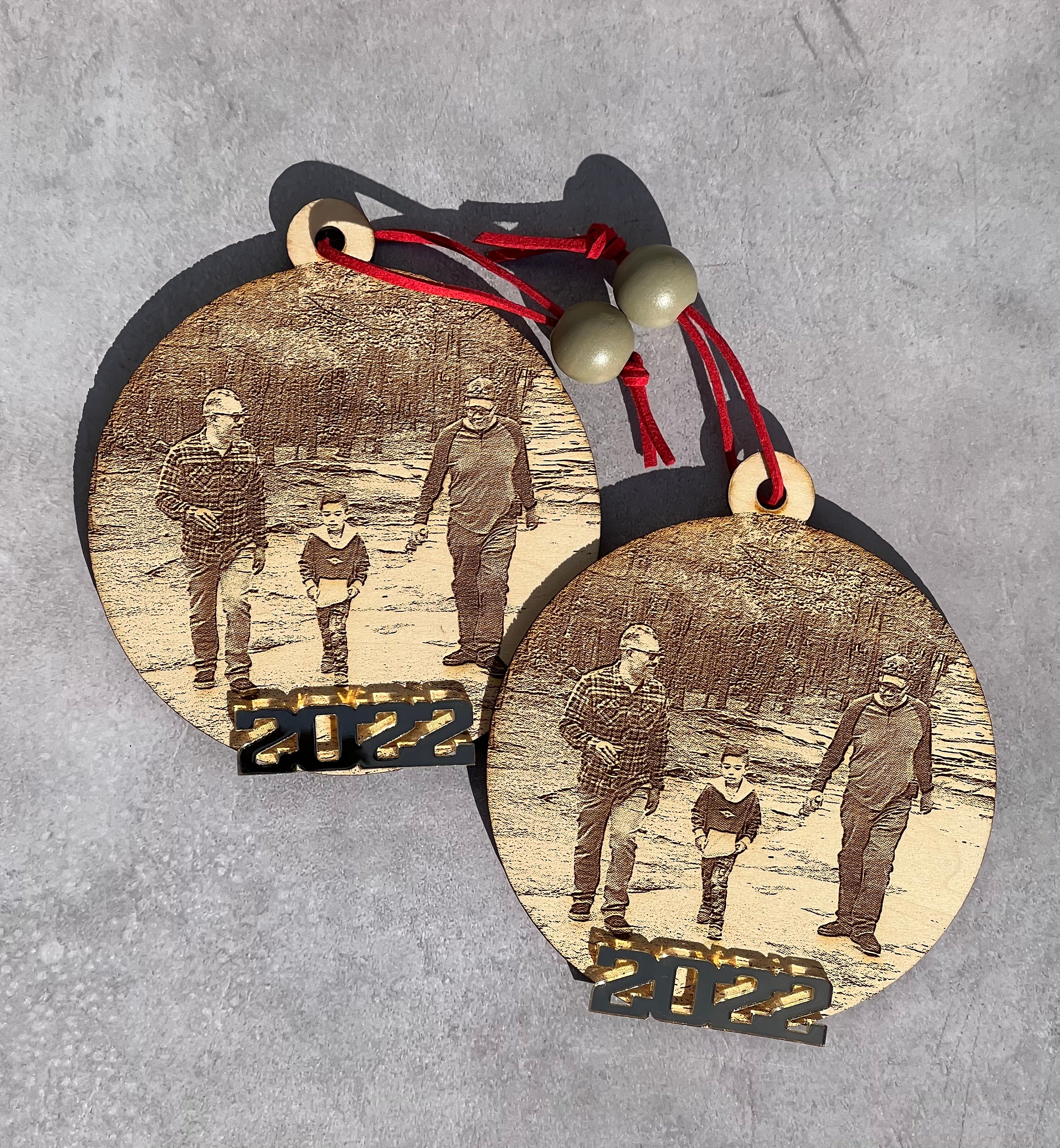 Custom Photo Laser Engraved Ornament - Personalized Engraved Christmas ...
