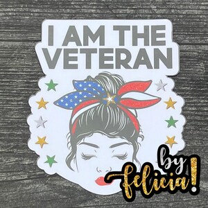 Female Veteran Sticker, Woman Veteran Sticker, Female Army Veteran ...
