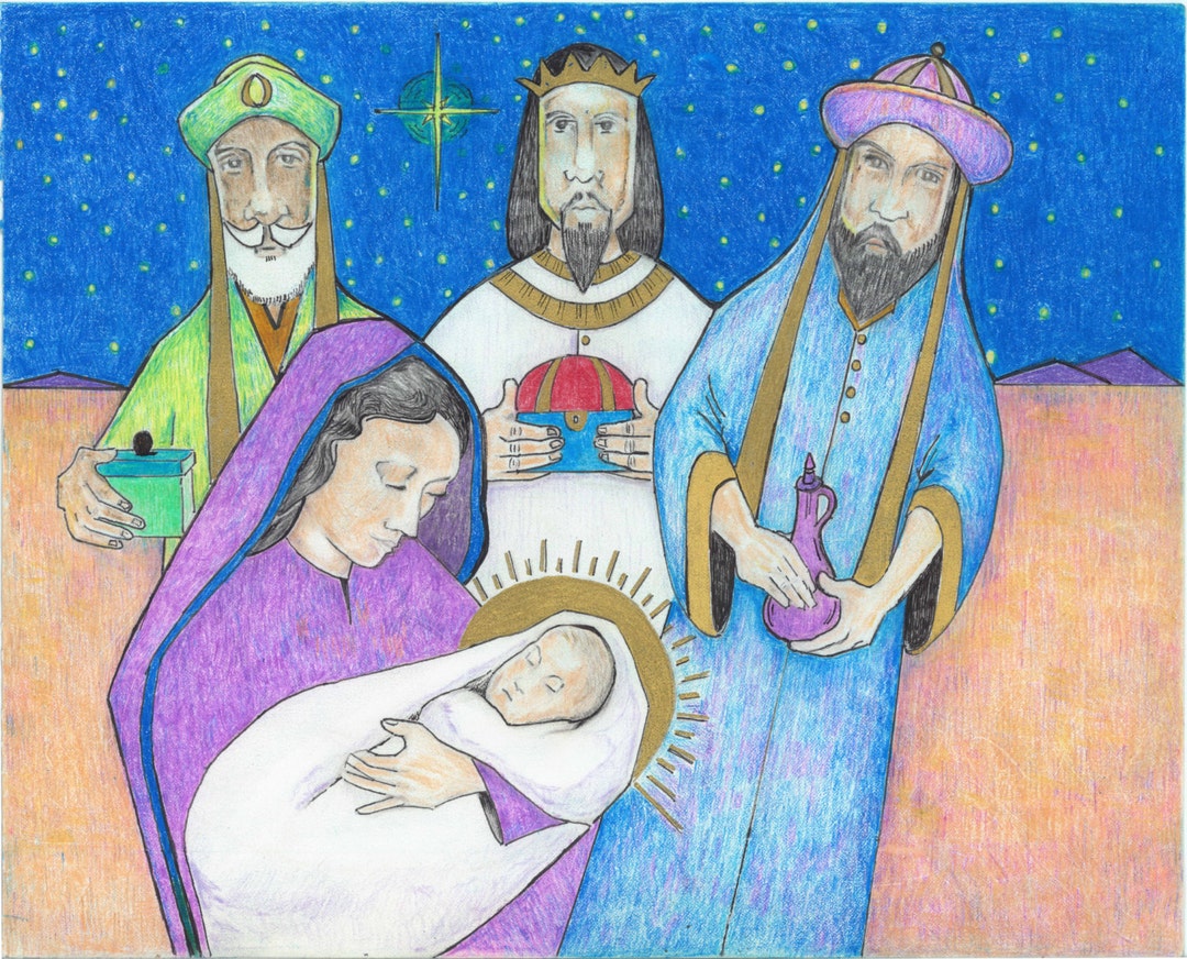 Three Kings Drawing - Etsy