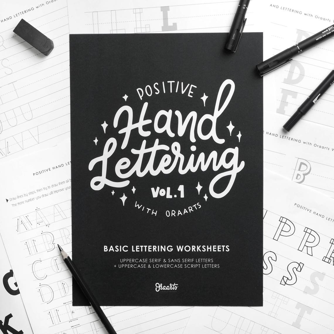 Hand Lettering Worksheets 64 Pages Basic Lettering - Etsy