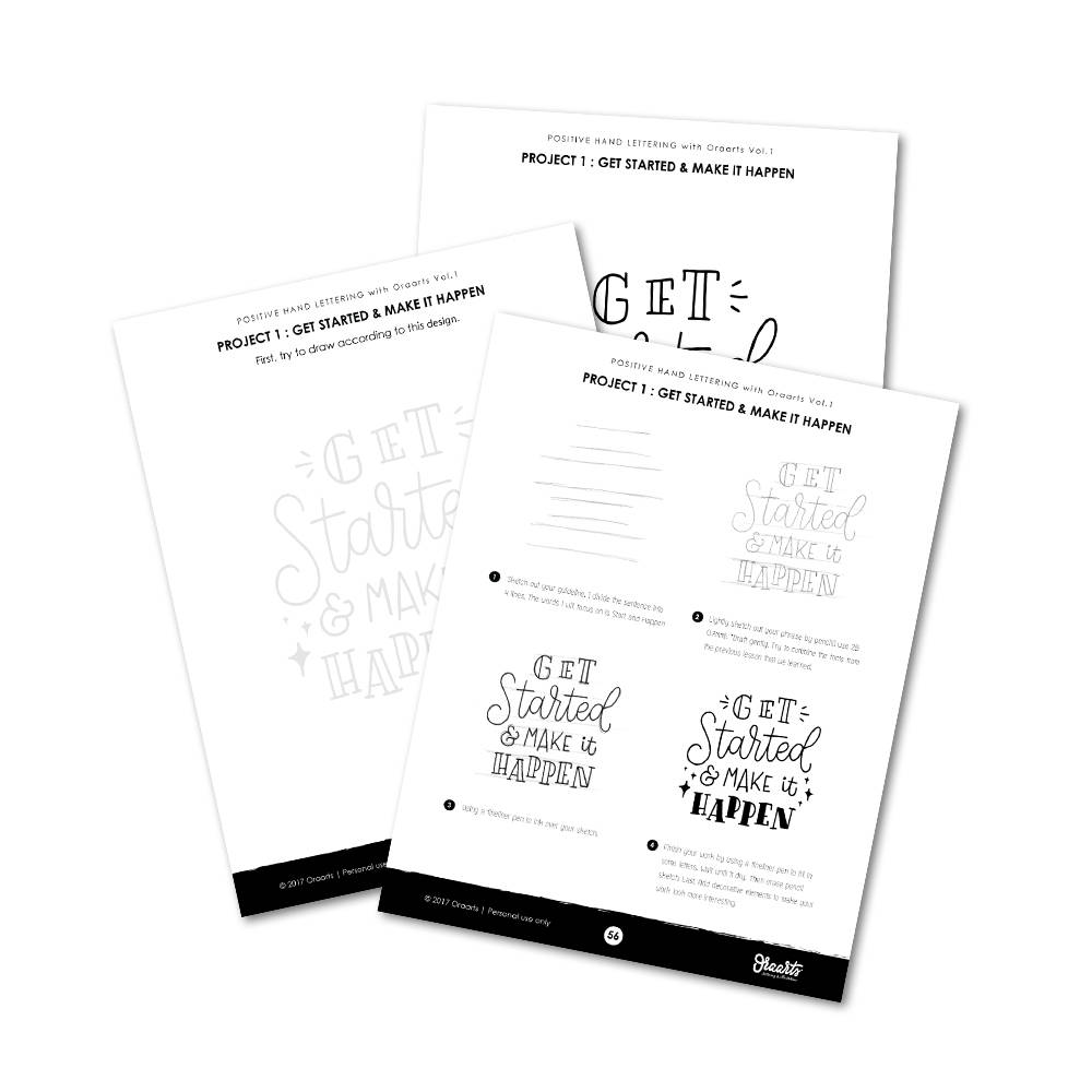 Hand Lettering Worksheets 64 Pages Basic Lettering - Etsy