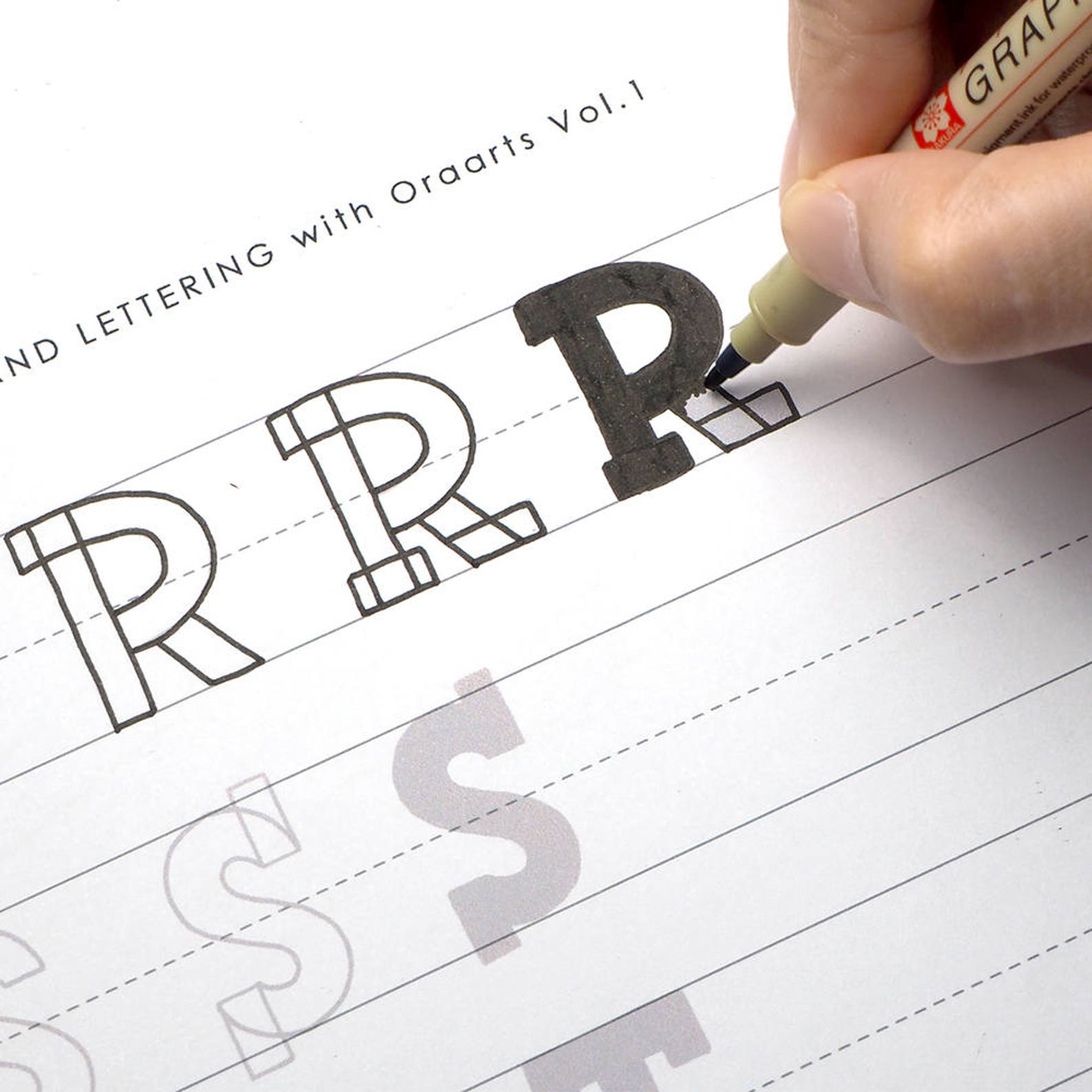 Hand Lettering Worksheets 64 Pages Basic Lettering - Etsy