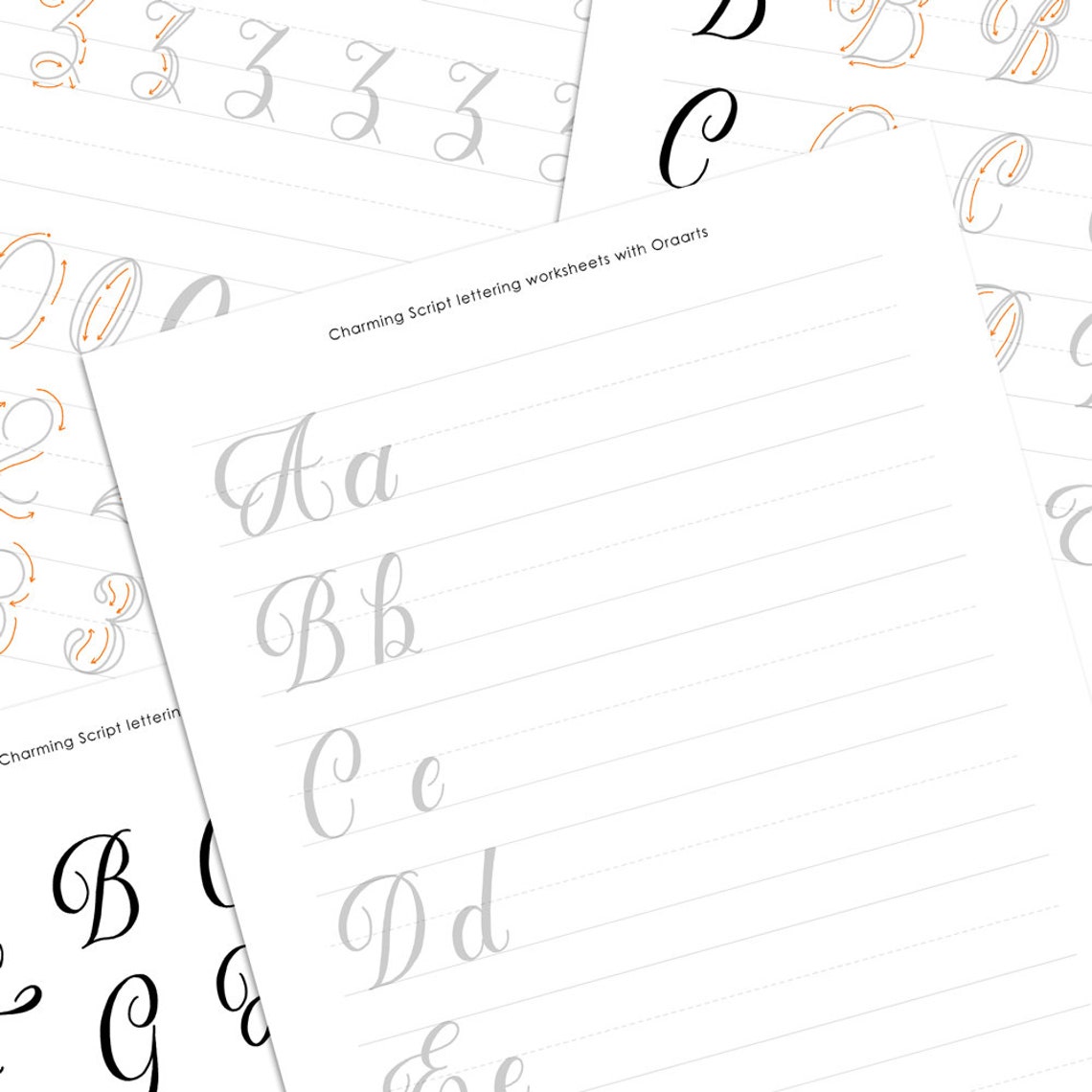 Script Lettering Worksheets, Hand Lettering Worksheets, Printable ...