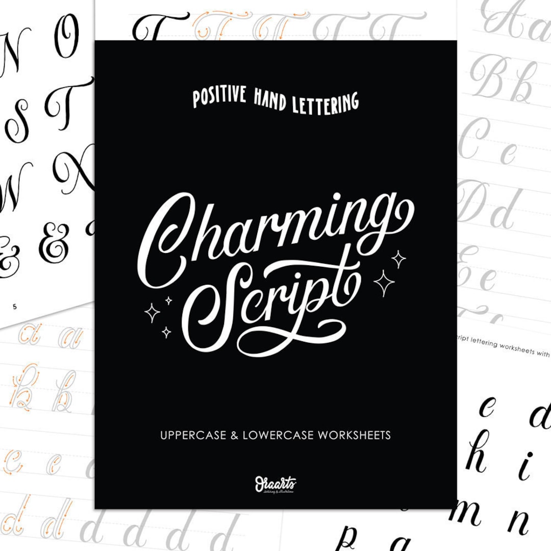 Script Lettering Worksheets, Hand Lettering Worksheets, Printable ...