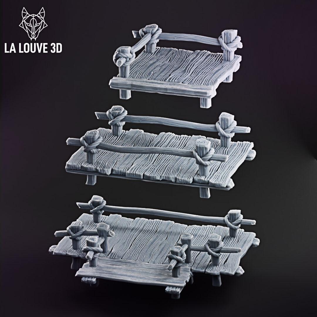 3D Printed Swamp Bridges – Resin Terrain, 28mm Tabletop Scenery ...