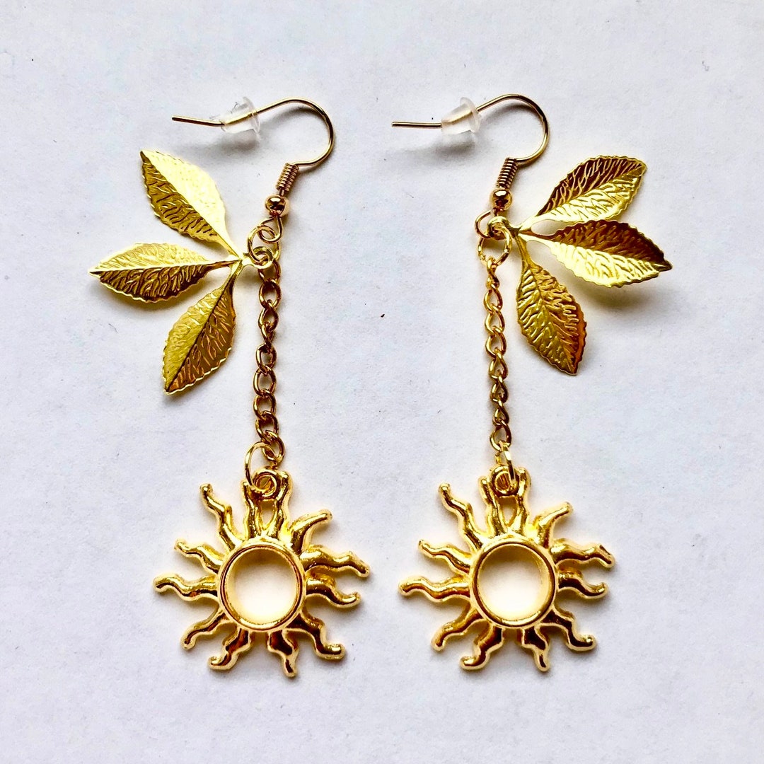 Greek God Apollo Gold Sun Earrings Inspired by Olympus Mythology - Etsy