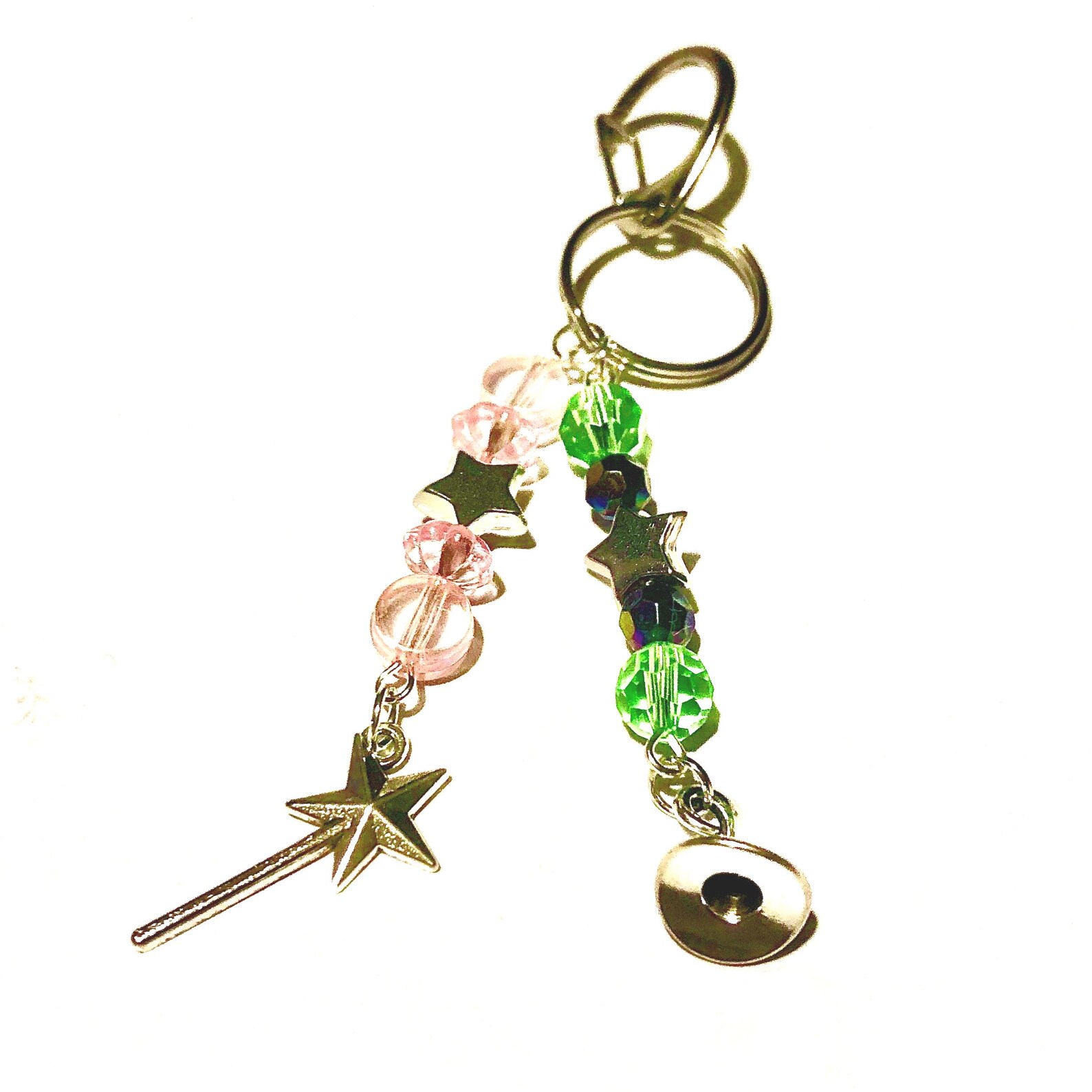 Wicked / Wicked: for Good Keychain With Pink Green Beads and Silver ...
