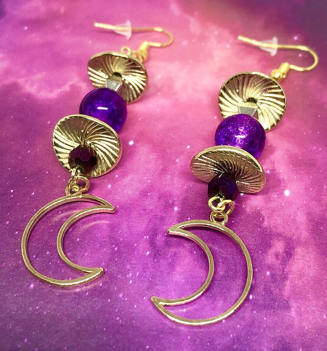 Gale Dekarios Baldur's Gate 3 Inspired Earrings With Golden Moon Charm ...