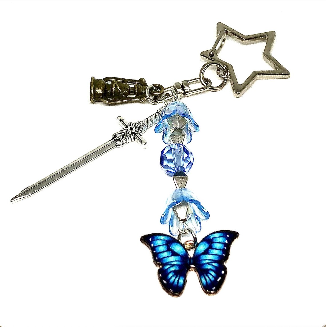 Lies of P Inspired Keychain: Blue Butterfly, Sword, and Gemini Lantern ...