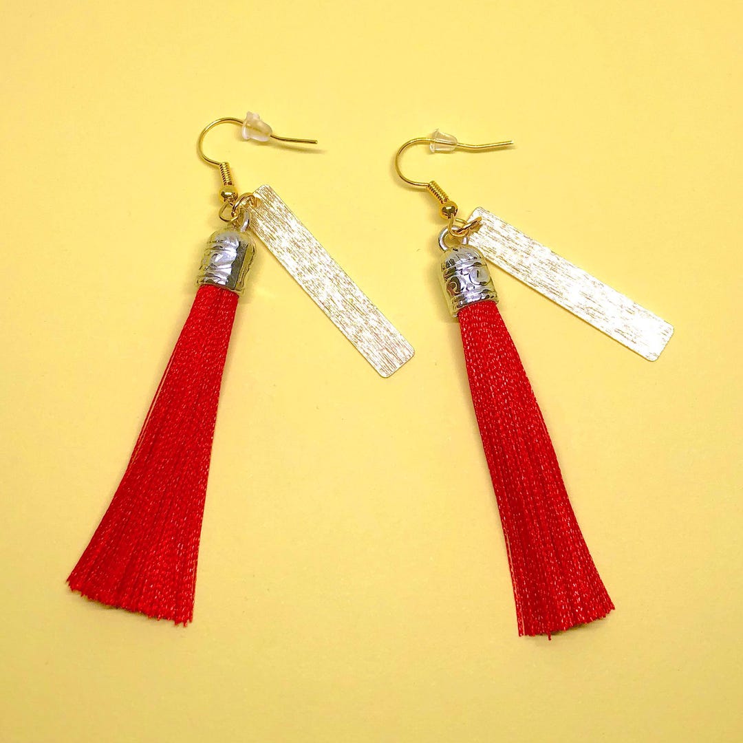 Seth Set Ennead Egyptian God Inspired Red and Gold Earrings - Etsy
