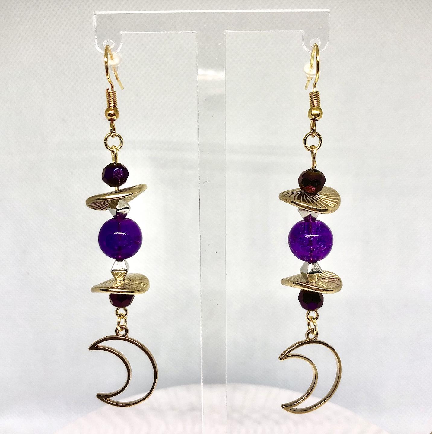 Gale Dekarios Baldur's Gate 3 Inspired Earrings With Golden Moon Charm ...