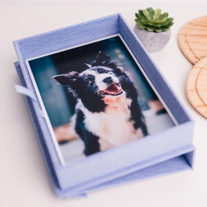 Handcrafted Clamshell Box for 4x6" Prints With Eco Velvet Personalized ...