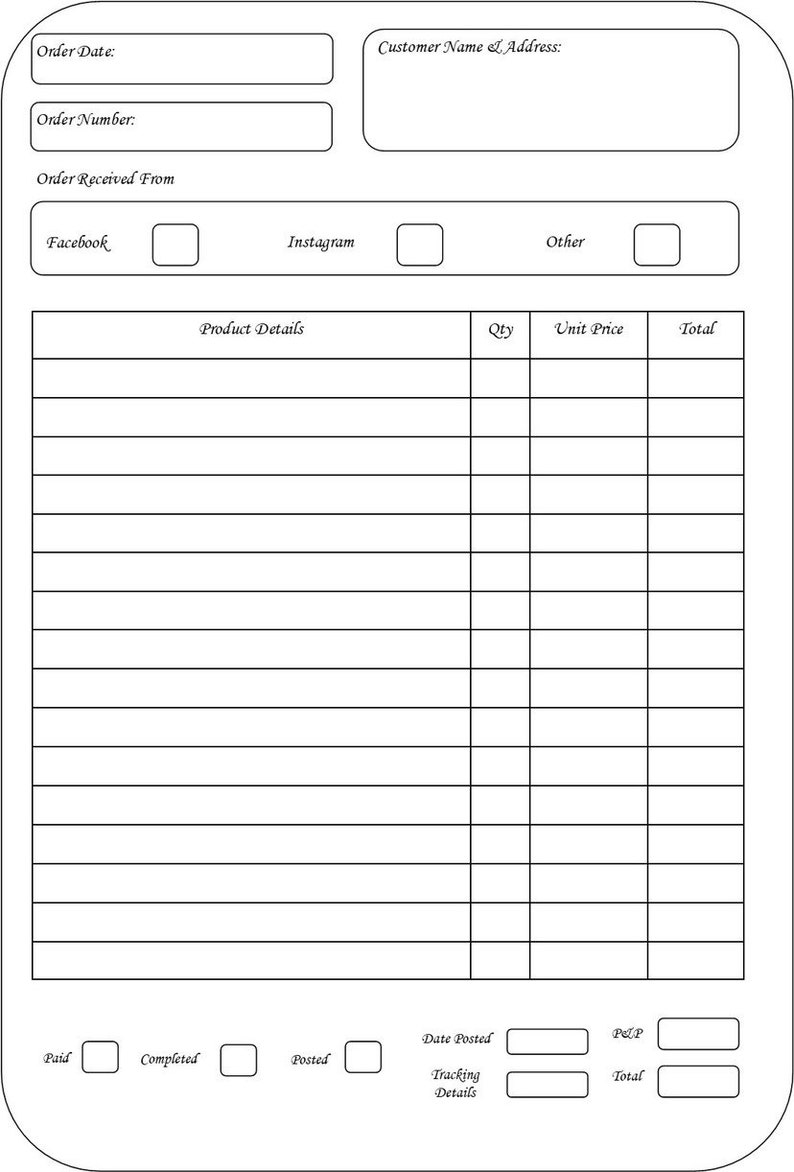 Carnet de commandes Petite entreprise | Etsy
