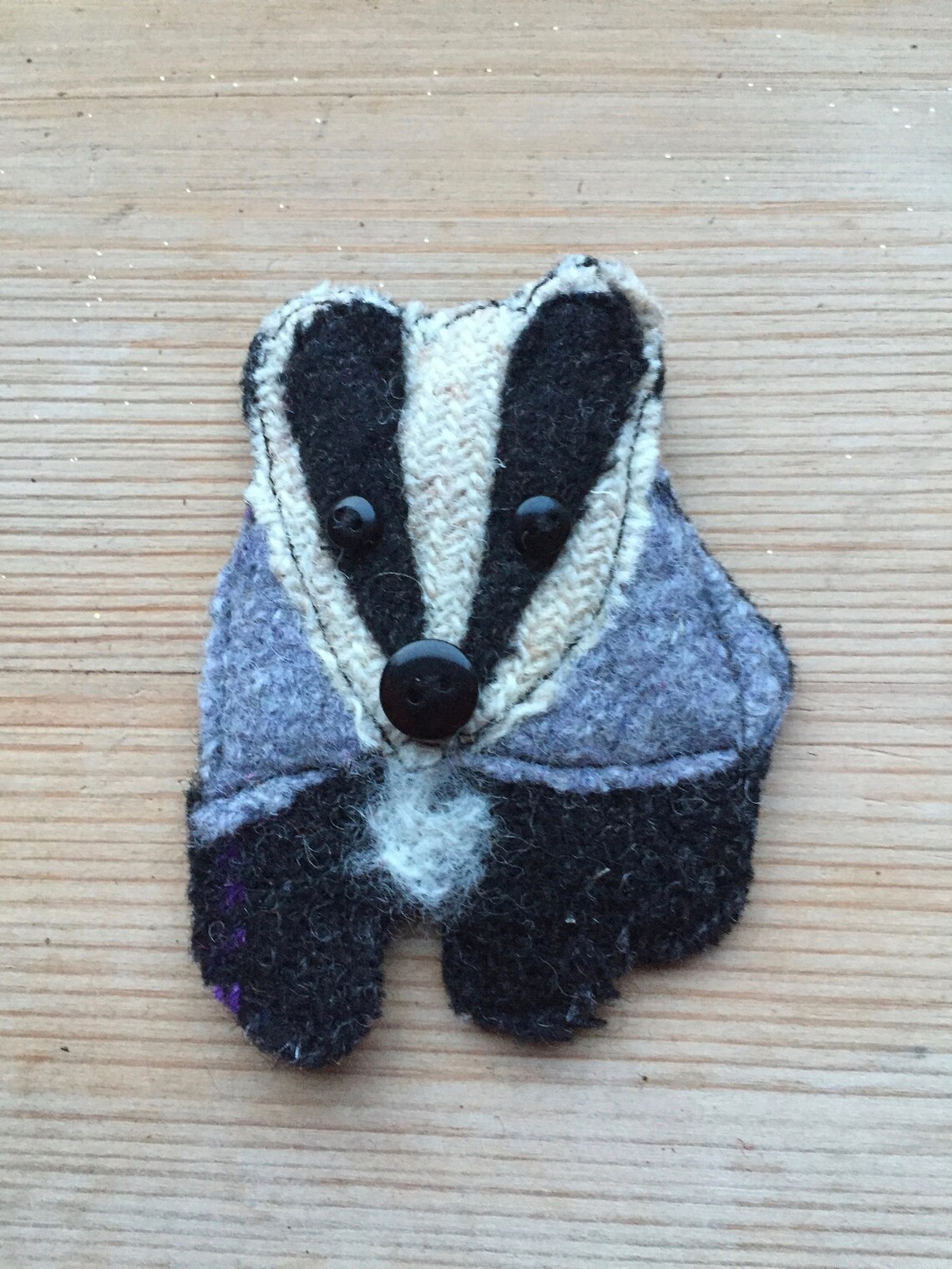 Barney Badger Brooch/ Pin. Handmade From Harris Tweed. | Etsy