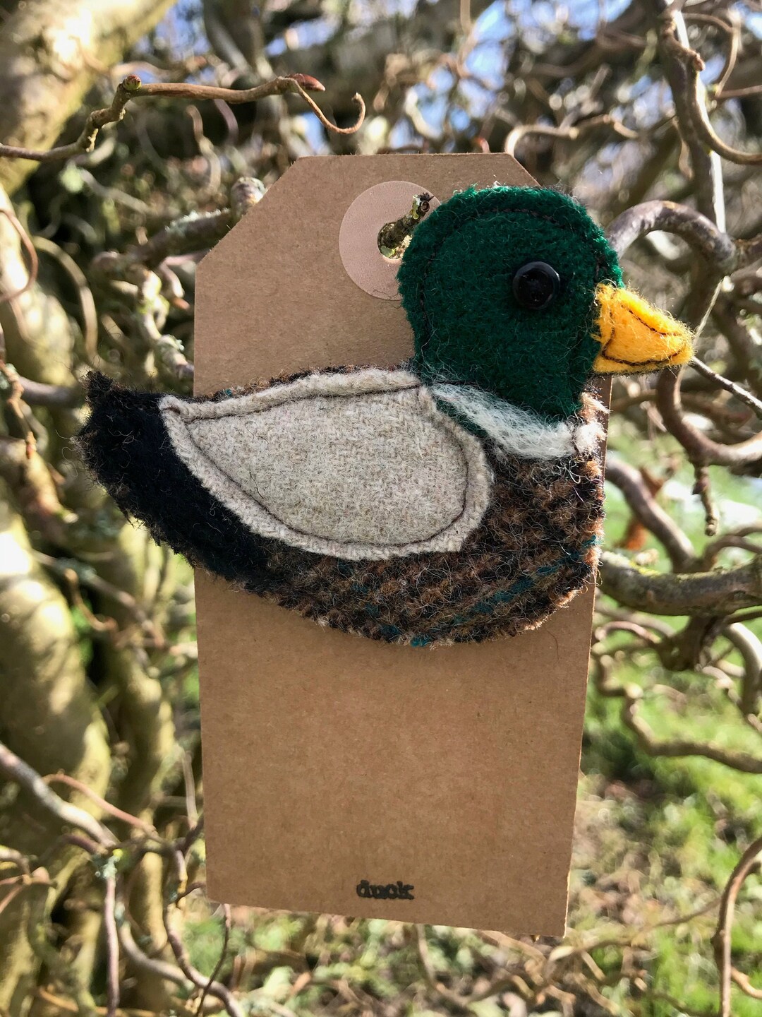 Derek Duck Brooch/ Pin. Handmade From Wool Tweed. Christmas Present ...