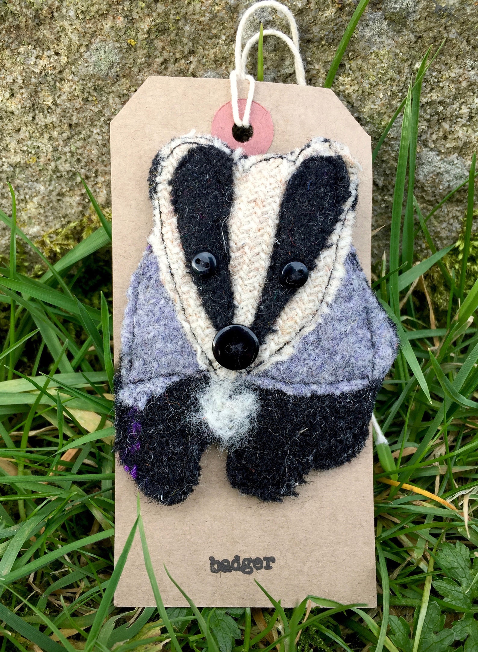 Barney Badger Brooch/ Pin. Handmade From Harris Tweed. - Etsy